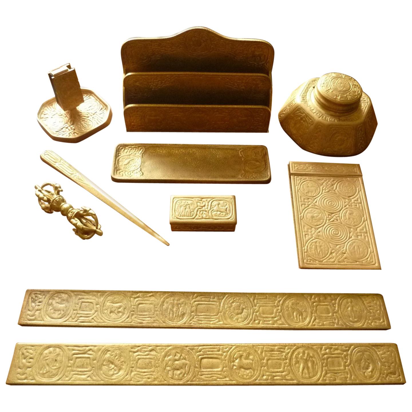 Tiffany Studios Ten-Piece "Zodiac" Desk Set at 1stDibs
