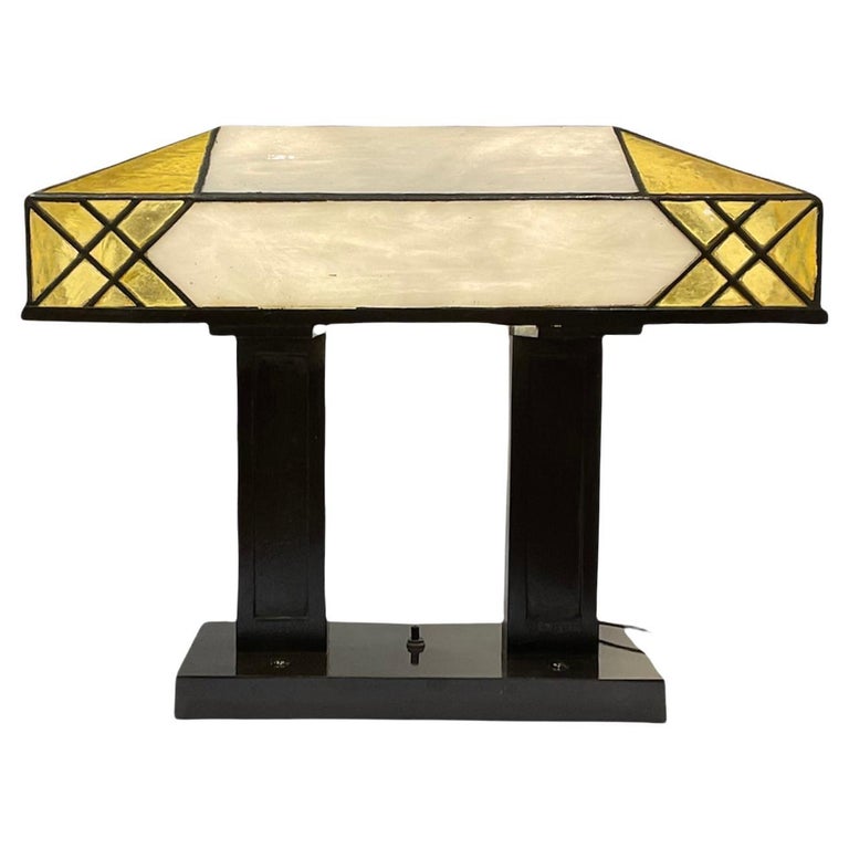 Tiffany Style Art Deco Stained Glass Rectangular Desk/Table Lamp at ...
