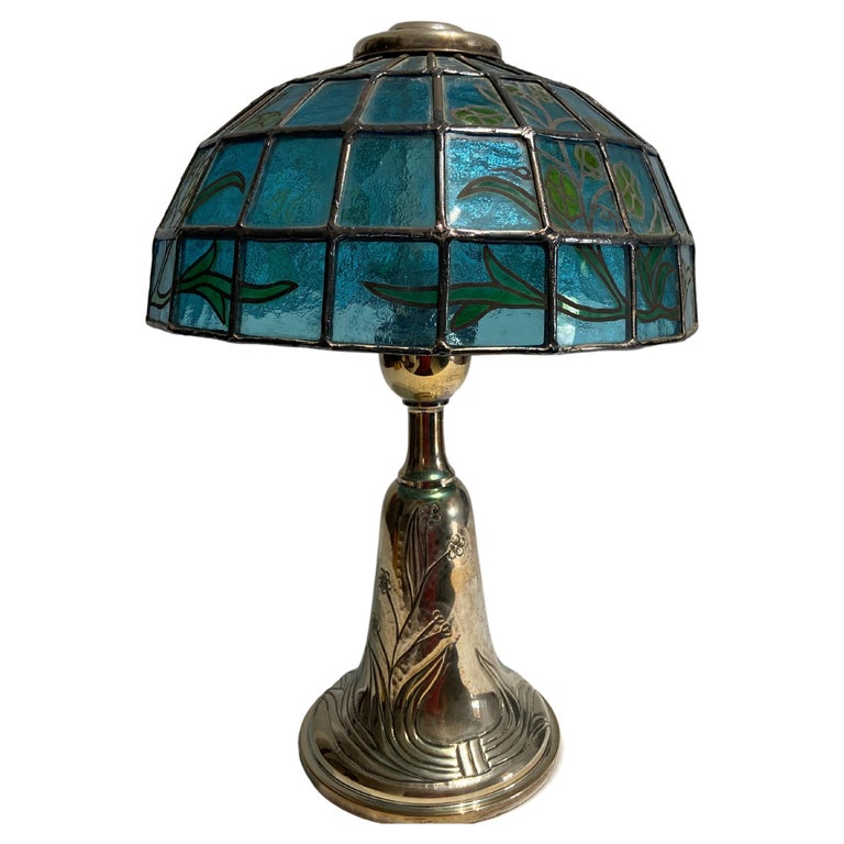 Tiffany Style Lamp Silver 800 For Sale at 1stDibs