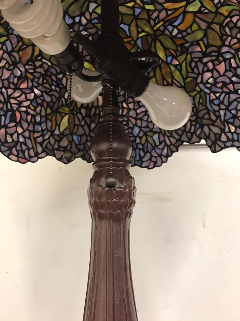 Tiffany Style Stained Glass Art Nouveau Art Glass Table Lamp at 1stDibs