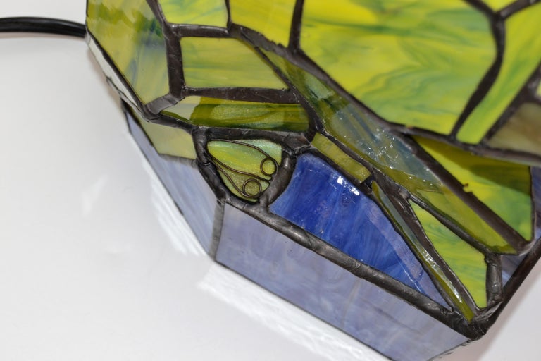 Stained Green Art Glass Frog Table Lamp Animal Sculpture Lamp For Sale ...