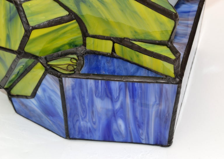 Stained Green Art Glass Frog Table Lamp Animal Sculpture Lamp For Sale ...