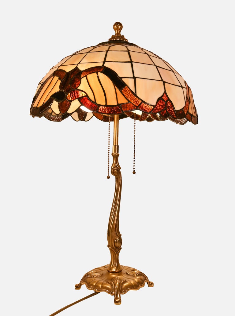 Tiffany Style Table Lamp, 1950s For Sale at 1stDibs