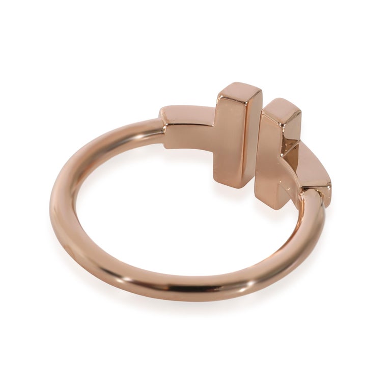 Tiffany T Wire Ring with Diamonds and Mother of Pearl in 18k Rose Gold ...