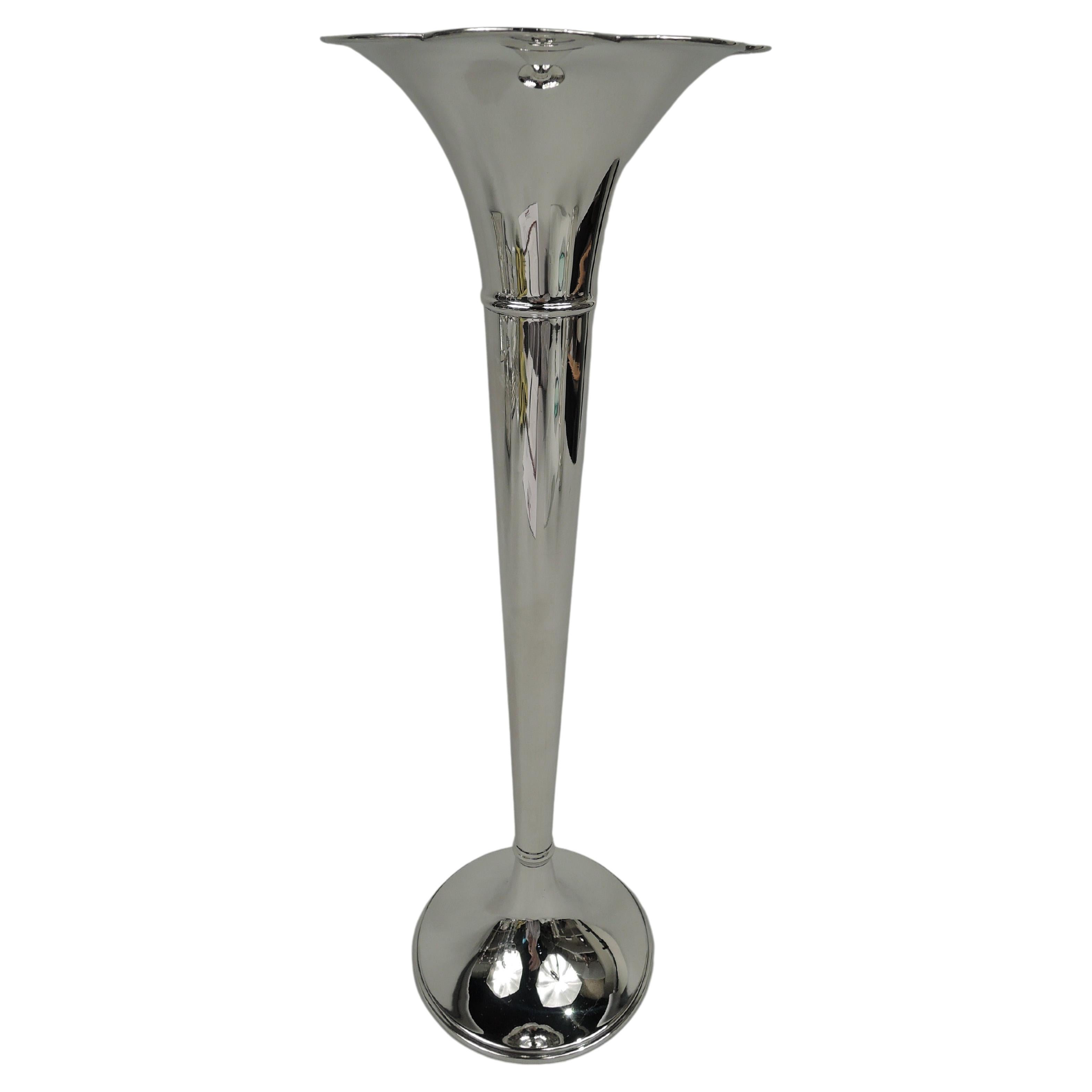 Tiffany Tall Edwardian Modern Sterling Silver Petal Vase For Sale at ...