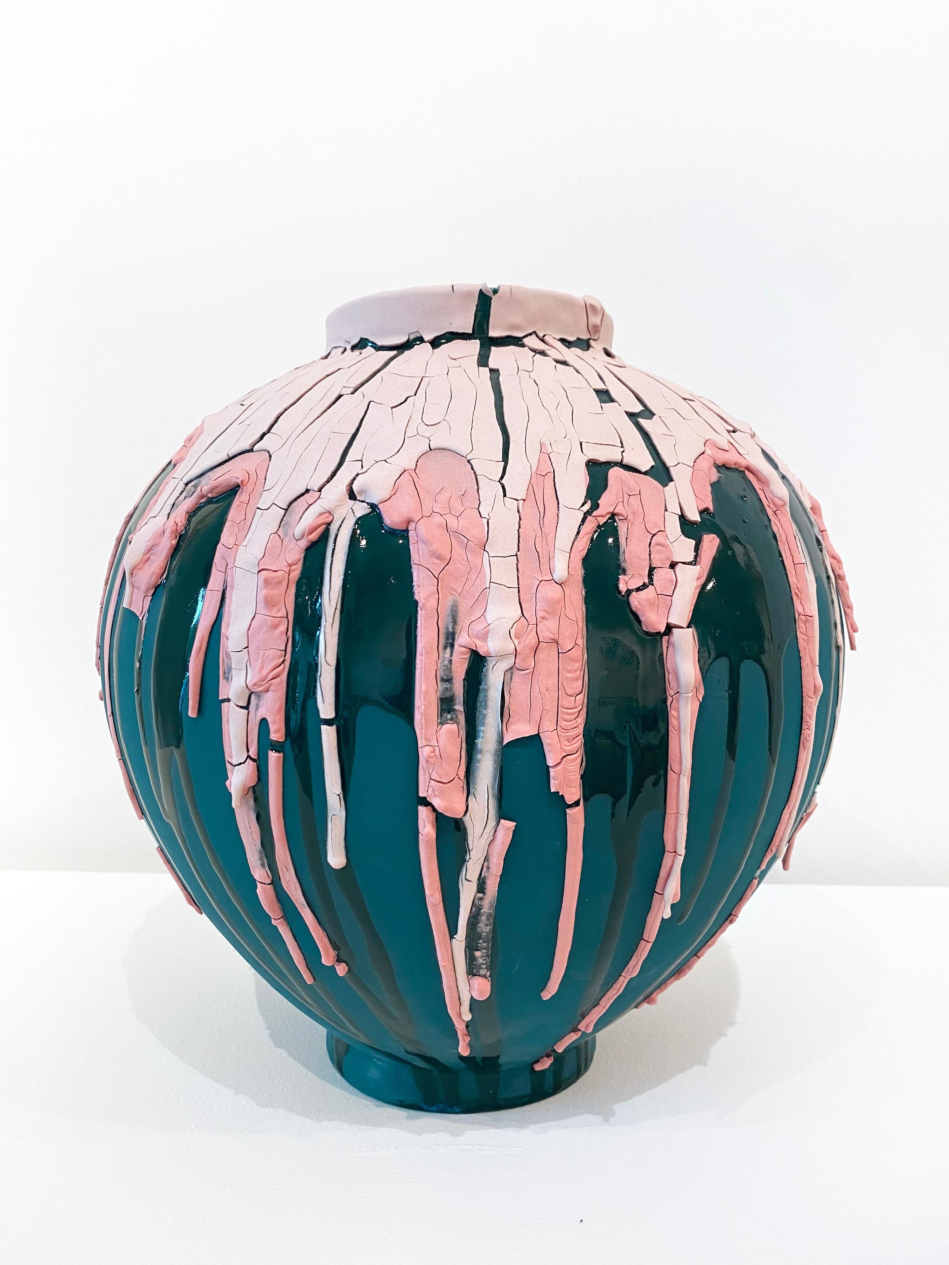 Alison Brannen - "Spotted Blue Moon Jar", ceramic sculpture, porcelain ...