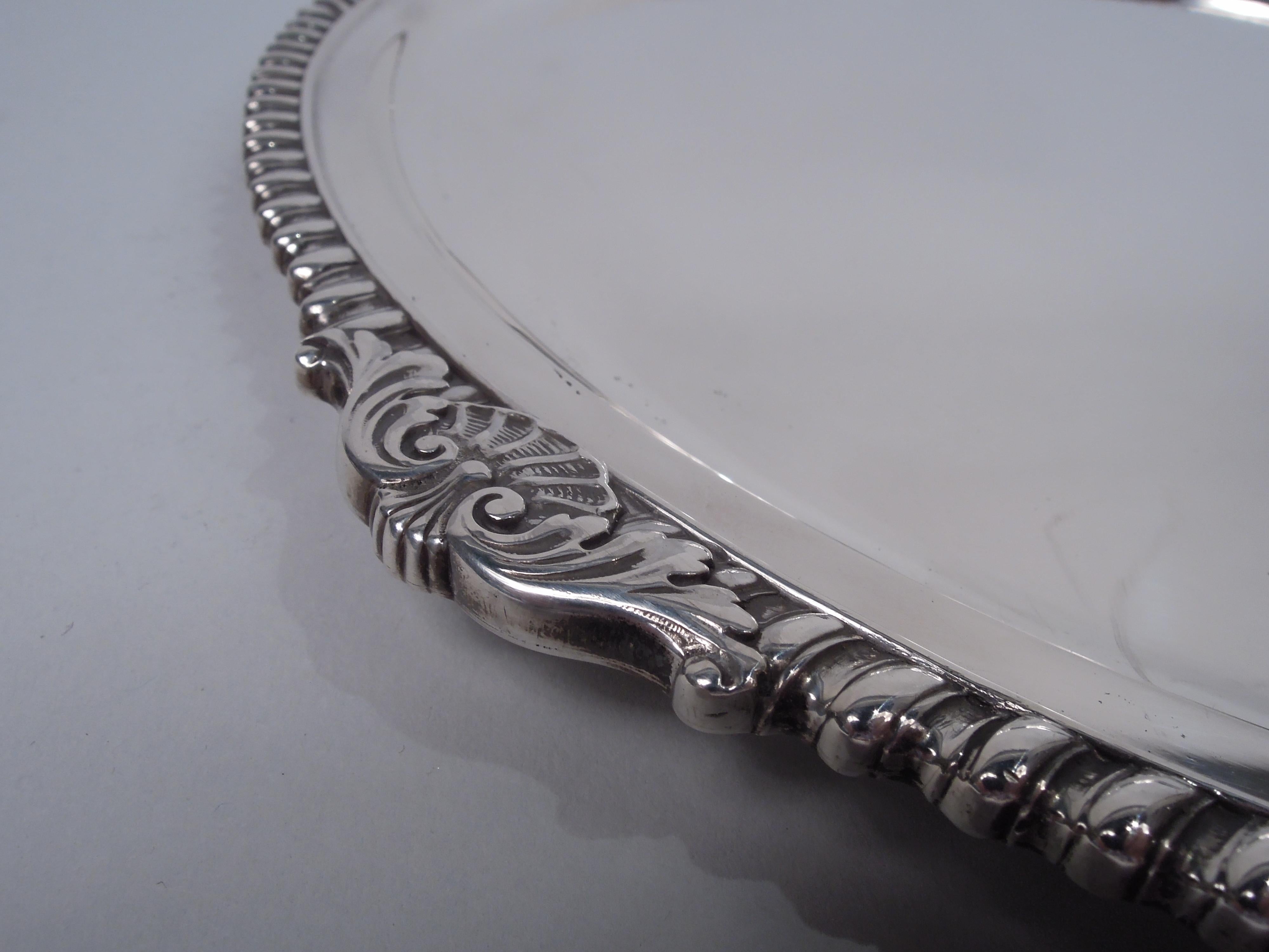 Tiffany Traditional Georgian Sterling Silver Tray For Sale at 1stDibs