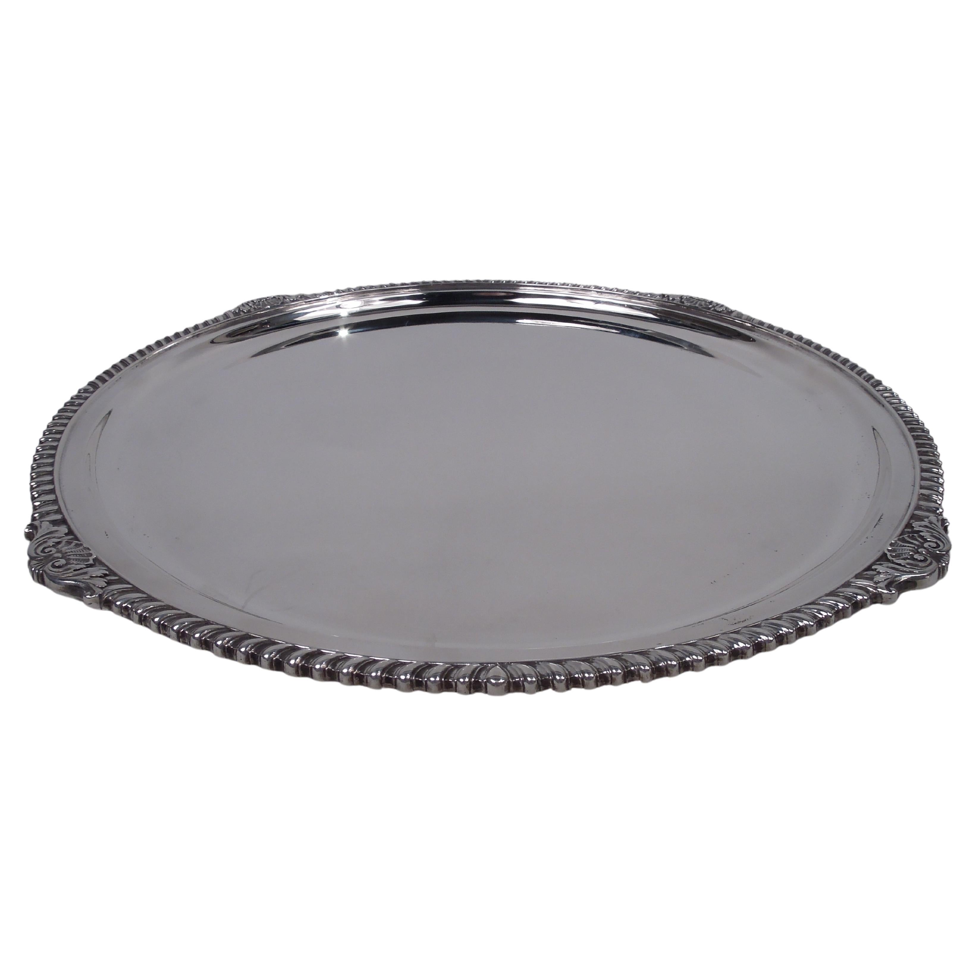 Tiffany Traditional Georgian Sterling Silver Tray For Sale at 1stDibs