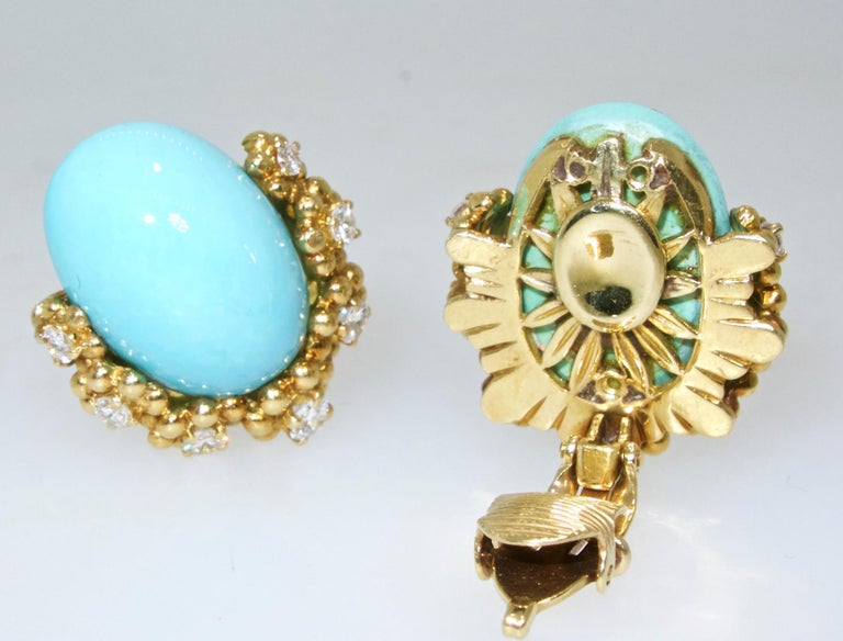 Tiffany Turquoise and Diamond Earrings at 1stDibs | tiffany turquoise ...