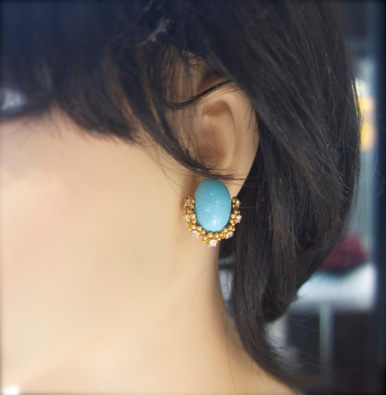 Tiffany Turquoise and Diamond Earrings at 1stDibs | tiffany turquoise ...