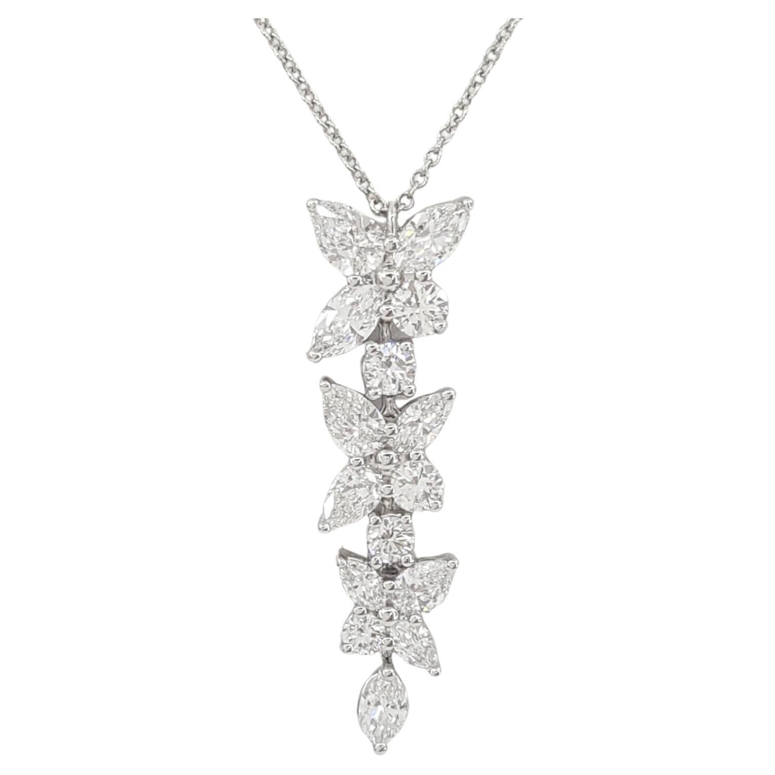 Tiffany Victoria 2 Carat Pendant Platinum Necklace For Sale at 1stDibs