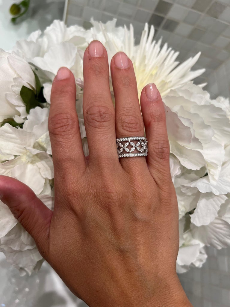 Tiffany and Co. Victoria Platinum and Diamond Band Ring New with Box For Sale at 1stDibs