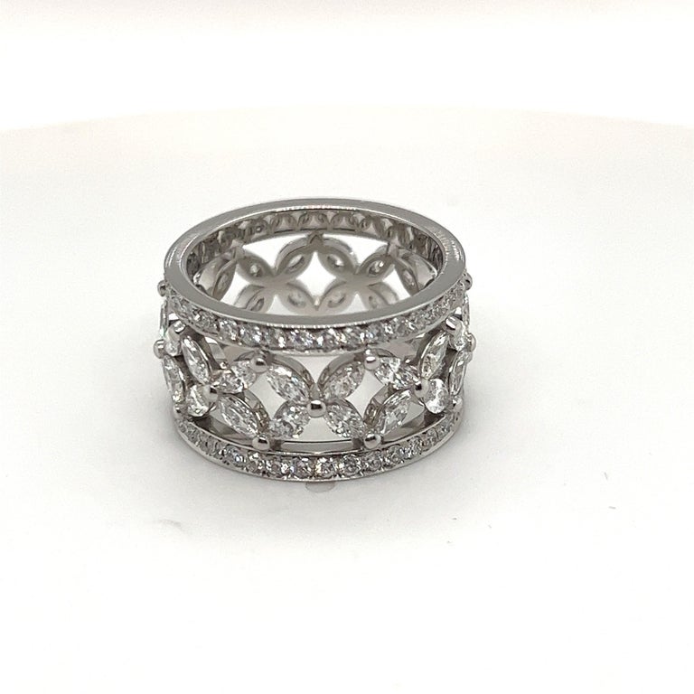 Tiffany and Co. Victoria Platinum and Diamond Band Ring New with Box For Sale at 1stDibs
