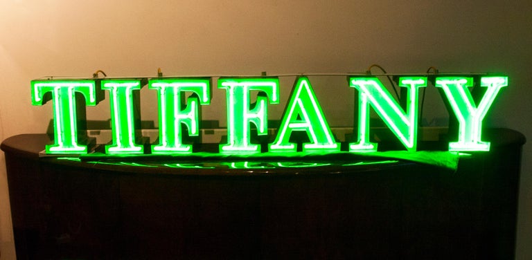 Tiffany Vintage Neon Lettering Advertising Sign, 1970s For Sale at ...