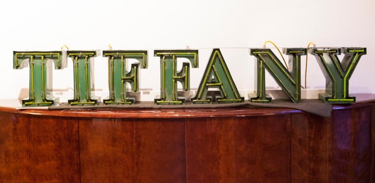 Tiffany Vintage Neon Lettering Advertising Sign, 1970s For Sale at ...