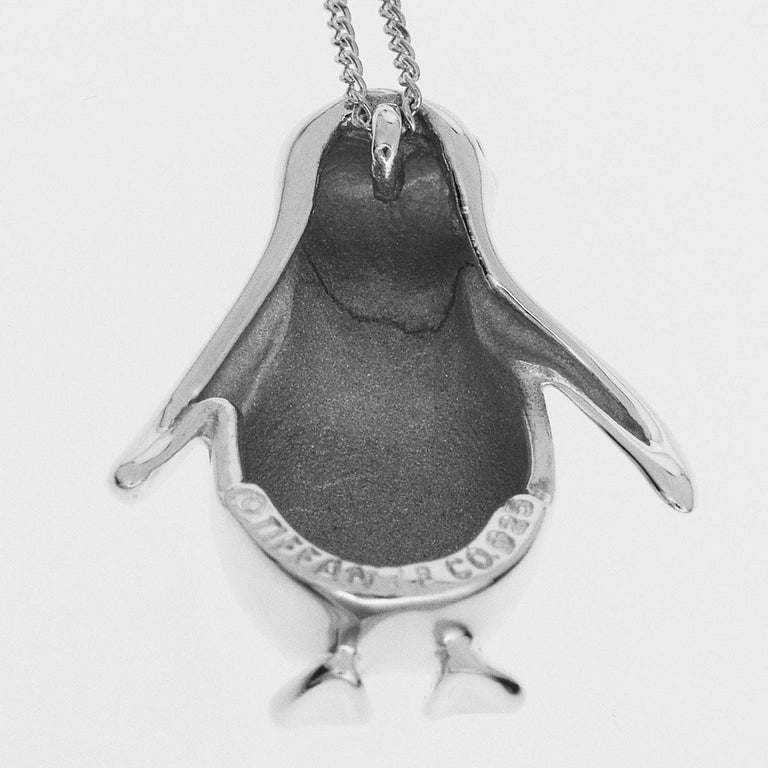 Tiffany and Co. Sterling 925 Silver Penguin Motif Pendant Necklace at ...