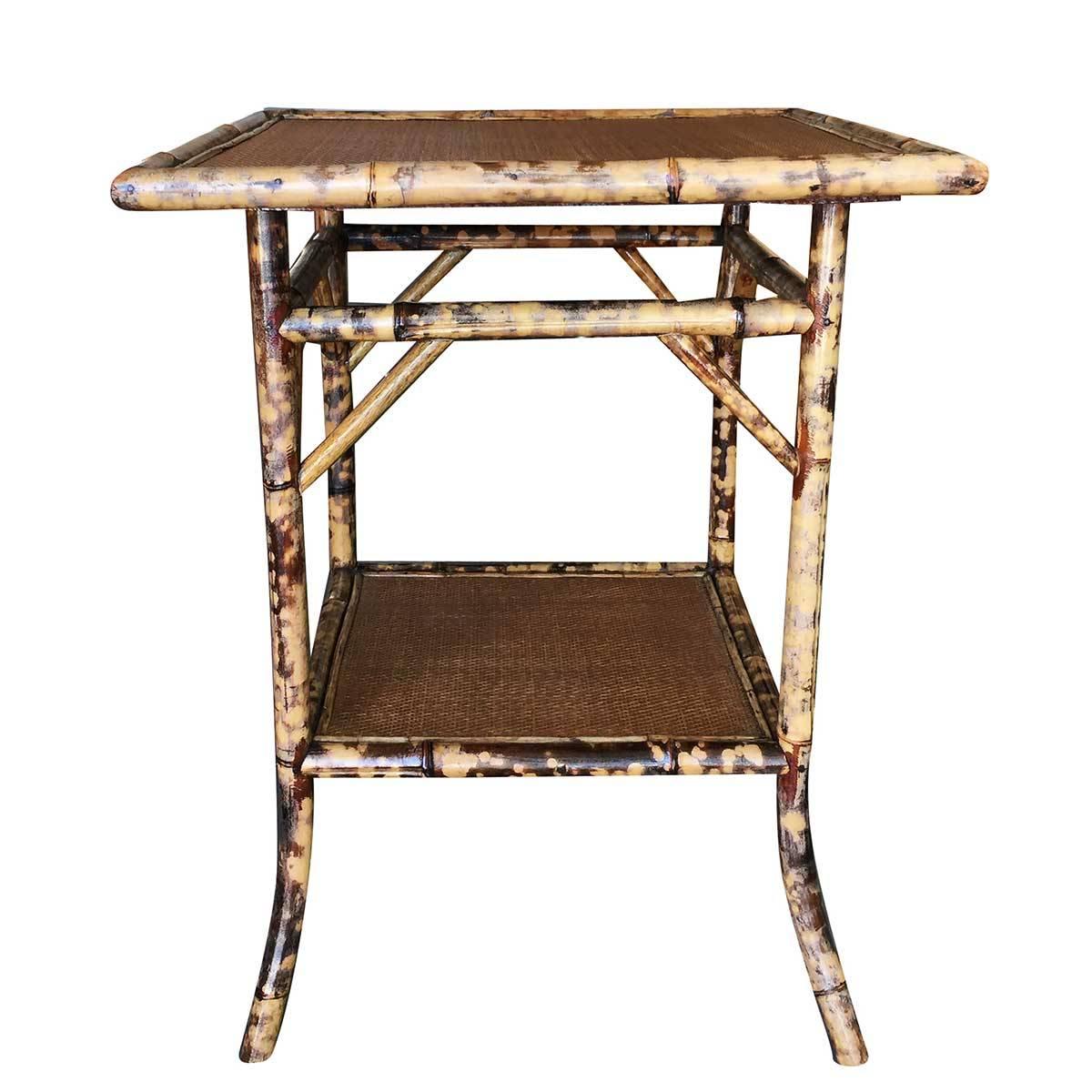 Restored Aesthetic Movement Tiger Bamboo Pedestal Side Table with Leg ...