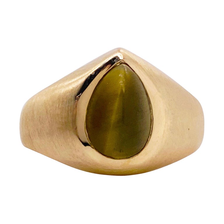 Tiger Eye Ring, Man’s or Woman’s Ring w Genuine Honey Tiger Eye For ...