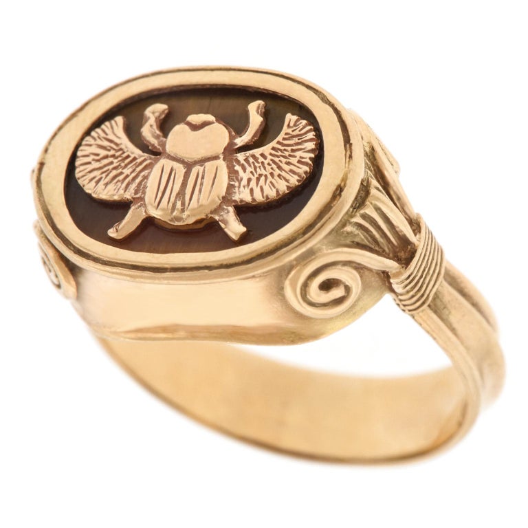 Tiger Eye Signet Ring For Sale at 1stDibs | tiger signet ring