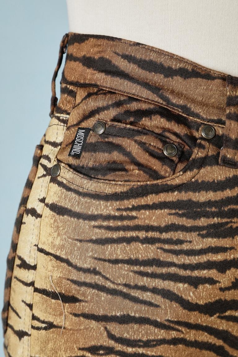 Tiger printed stretch pants Moschino Jeans at 1stDibs