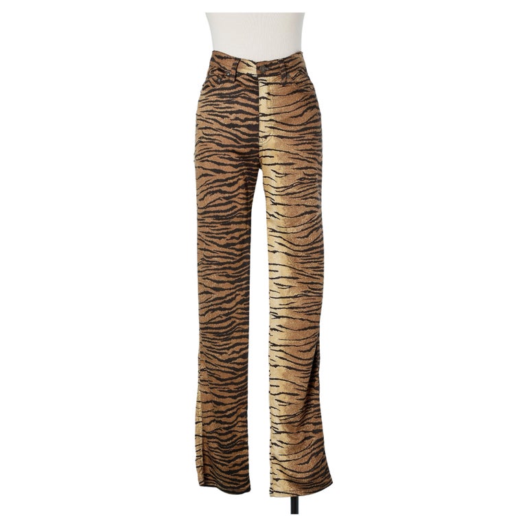 Tiger printed stretch pants Moschino Jeans at 1stDibs