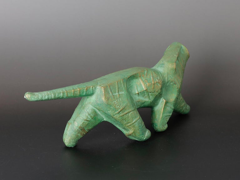 Tiger Sculpture Object by a Well Known Japanese Metal Artist For Sale ...