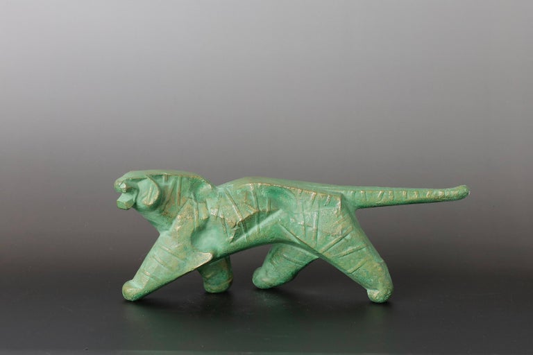 Tiger Sculpture Object by a Well Known Japanese Metal Artist For Sale ...
