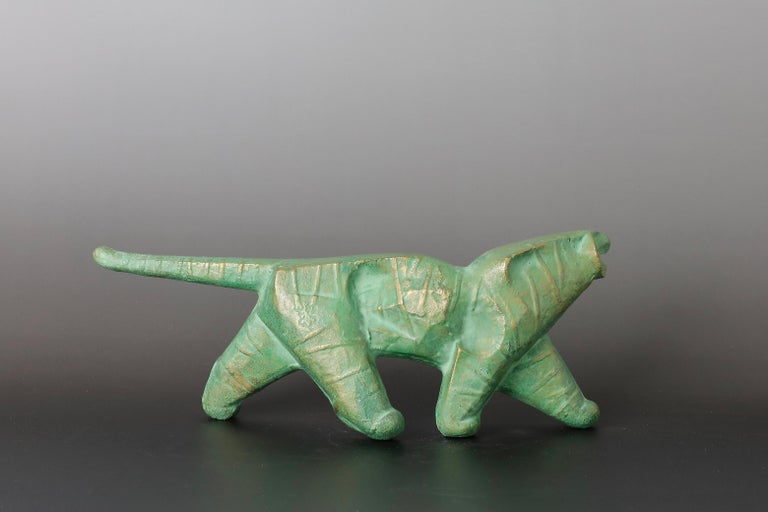 Tiger Sculpture Object by a Well Known Japanese Metal Artist For Sale ...