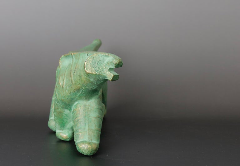 Tiger Sculpture Object by a Well Known Japanese Metal Artist For Sale ...
