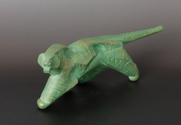 Tiger Sculpture Object by a Well Known Japanese Metal Artist For Sale ...