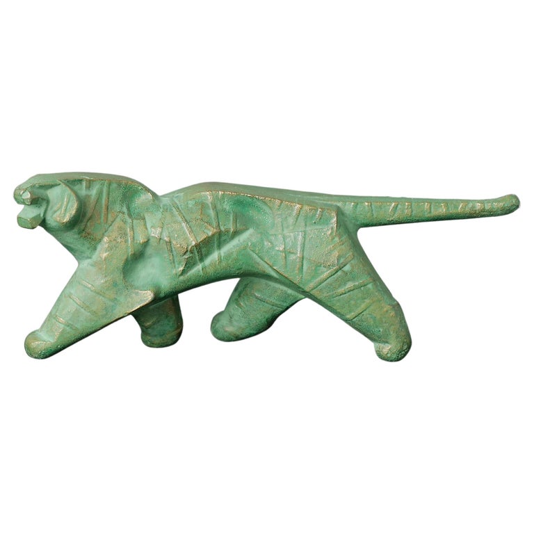 Tiger Sculpture Object by a Well Known Japanese Metal Artist For Sale ...