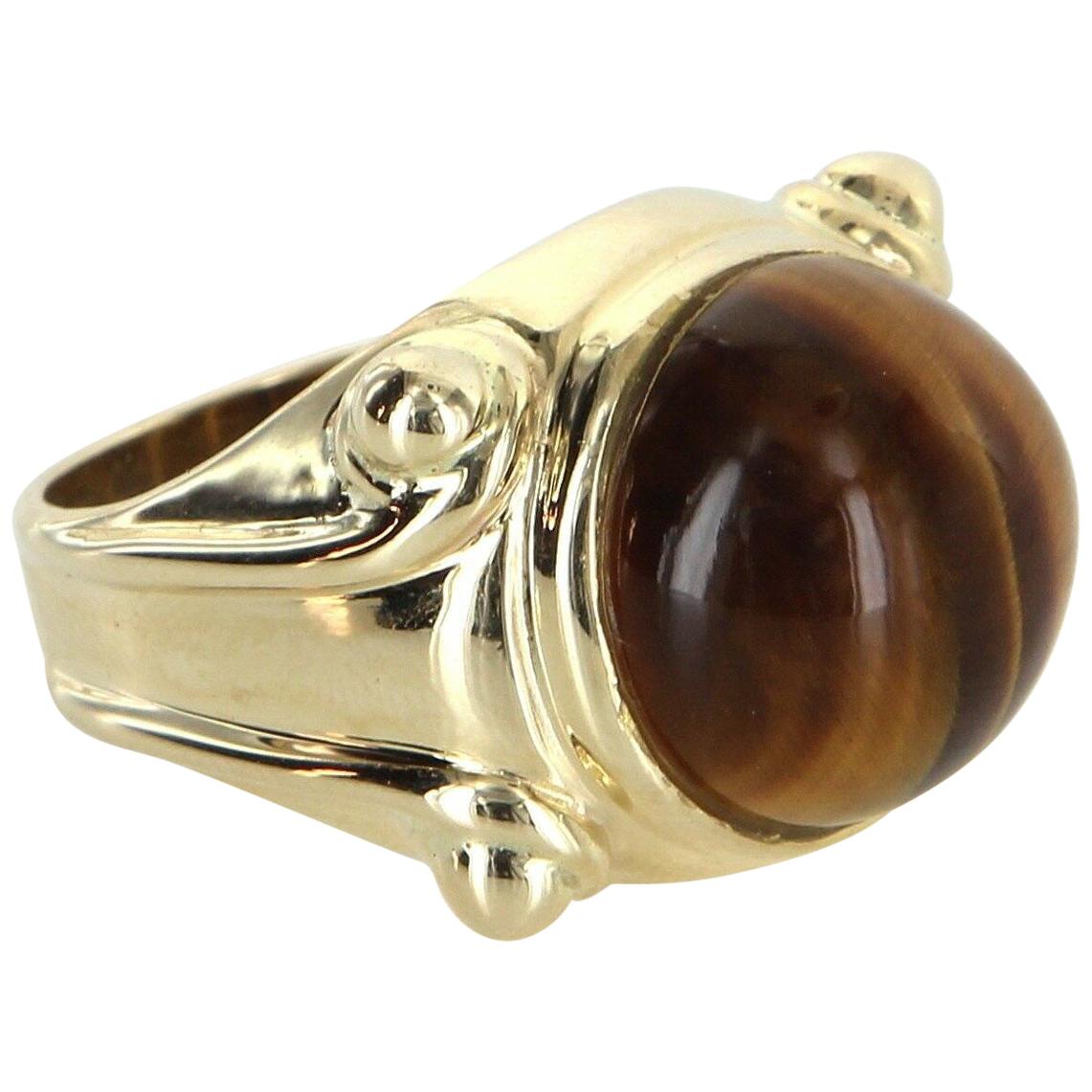 Smoky Quartz Cocktail Ring Vintage 14 Karat Gold Statement Jewelry ...