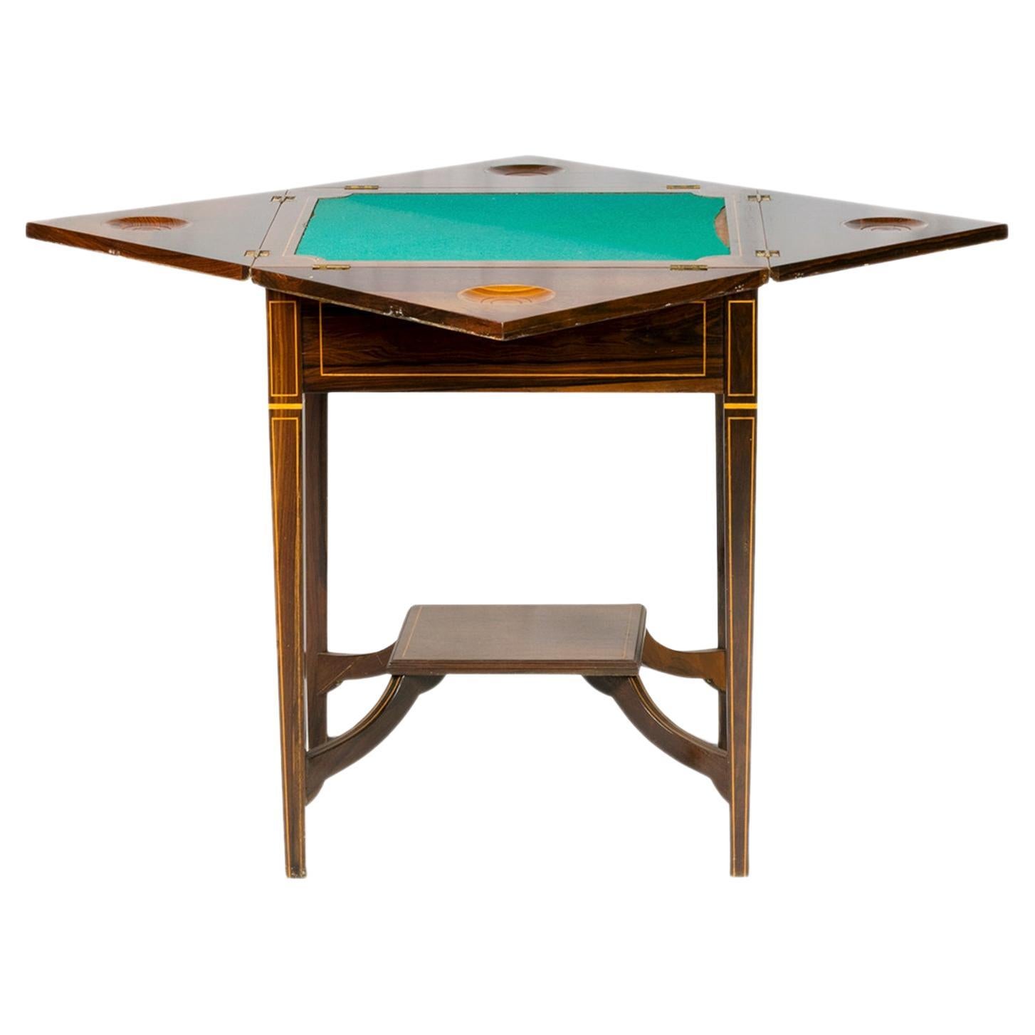 Tigerwood Victorian Handkerchief Table, 19th Century For Sale at 1stDibs