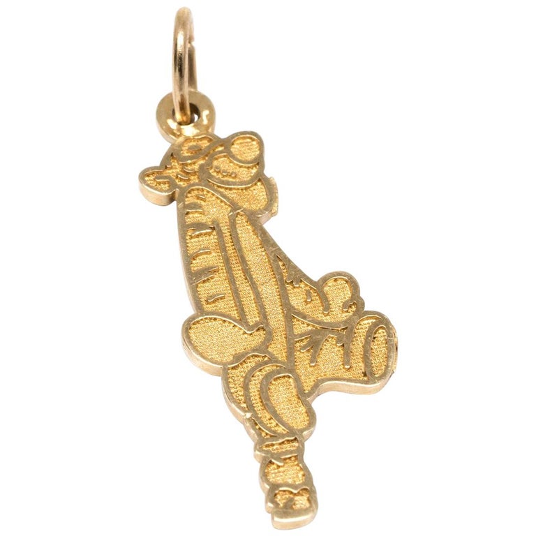 Tigger Charm in 14 Karat Yellow Gold at 1stDibs | tigger pendant