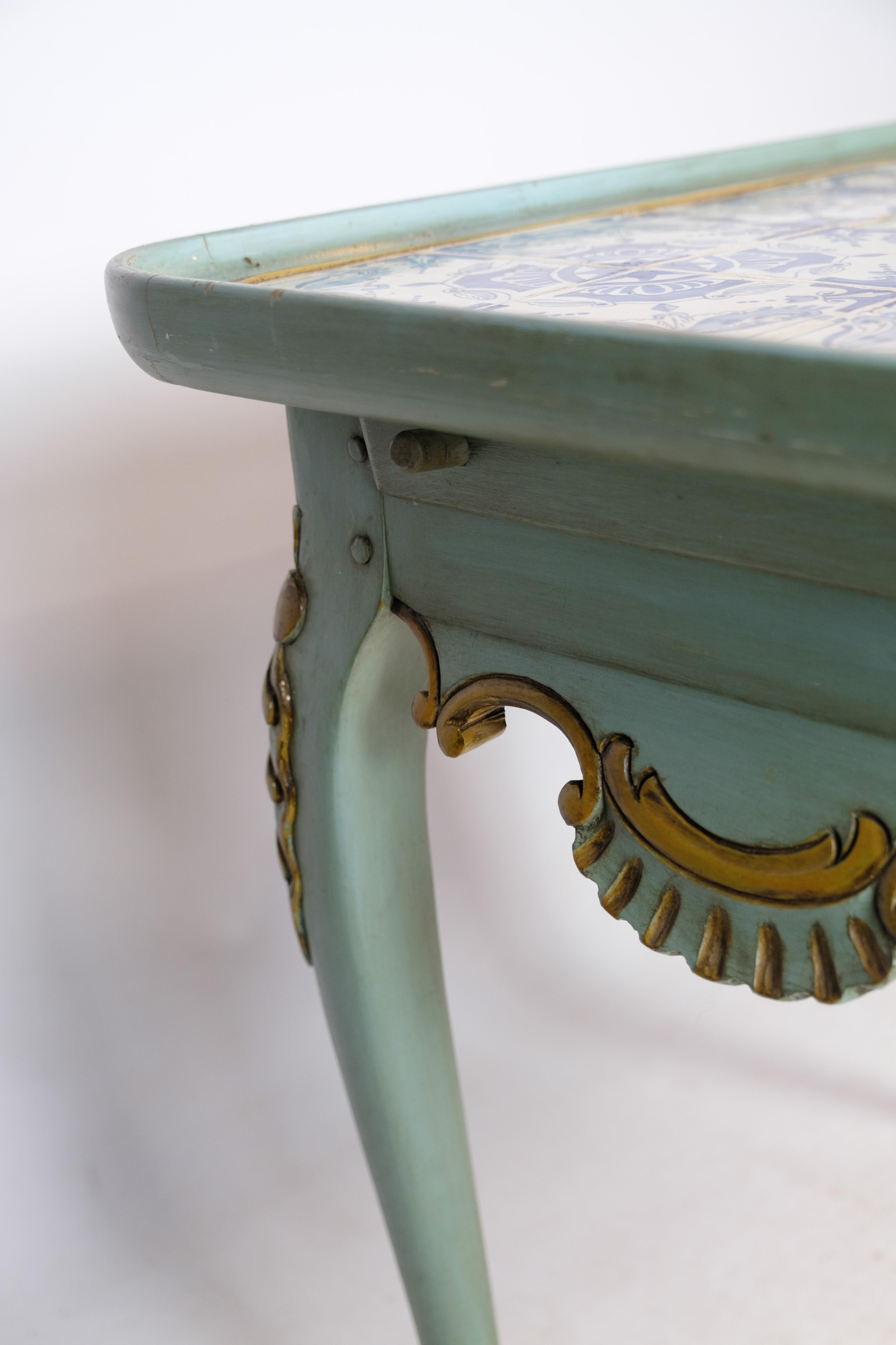 Tile Table, Painted, Rococo Form, 1780 For Sale at 1stDibs