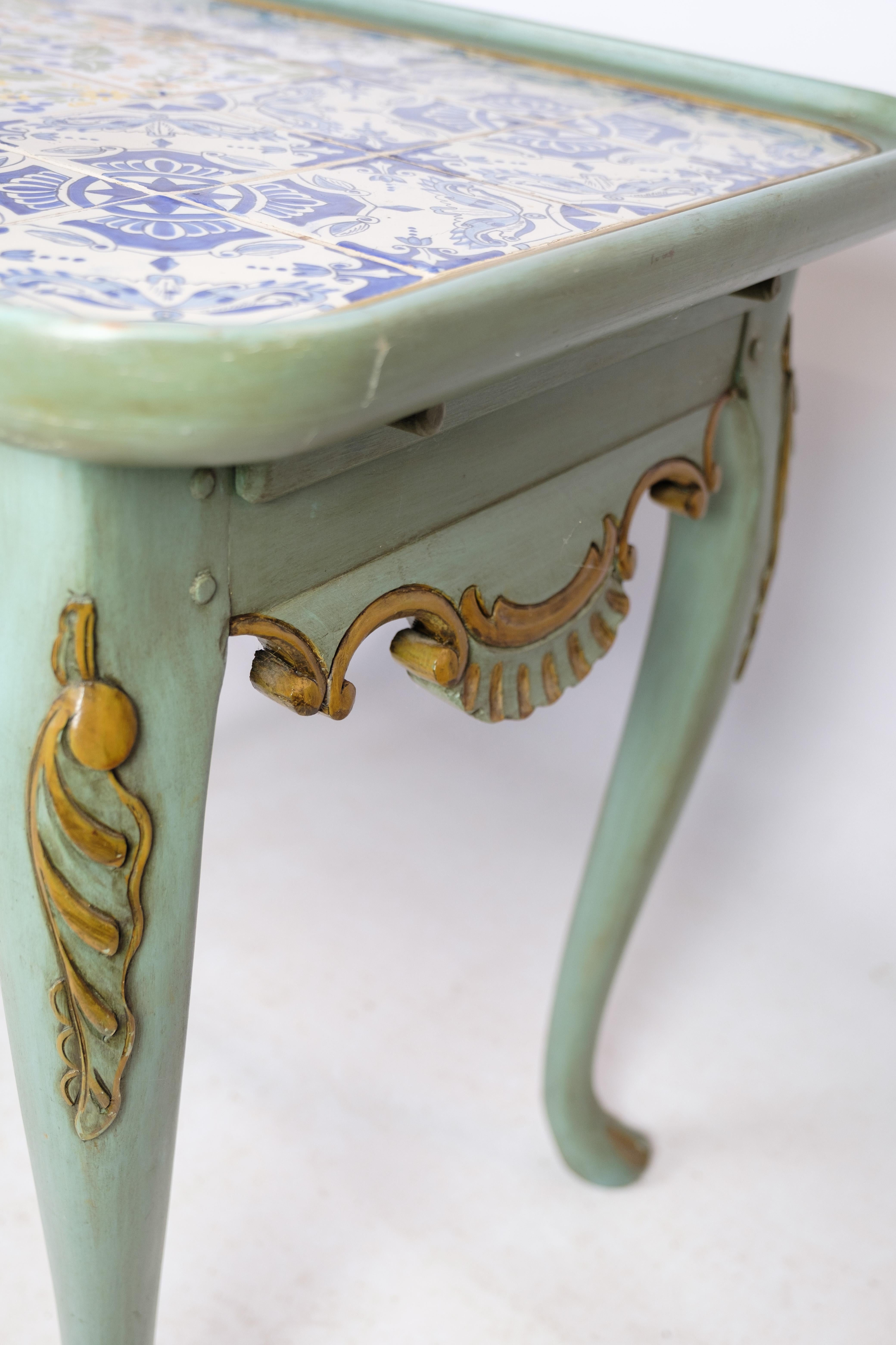 Tile Table, Painted, Rococo Form, 1780 For Sale at 1stDibs