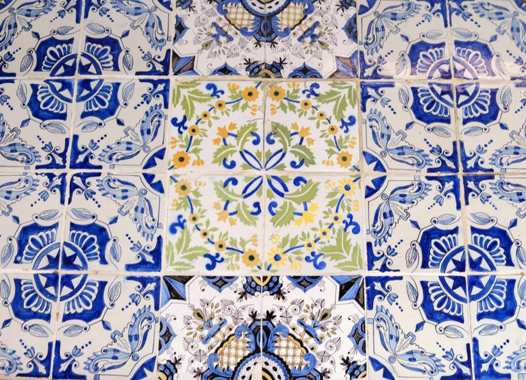 Tile table, Painted, Rococo form, 1780 For Sale at 1stDibs