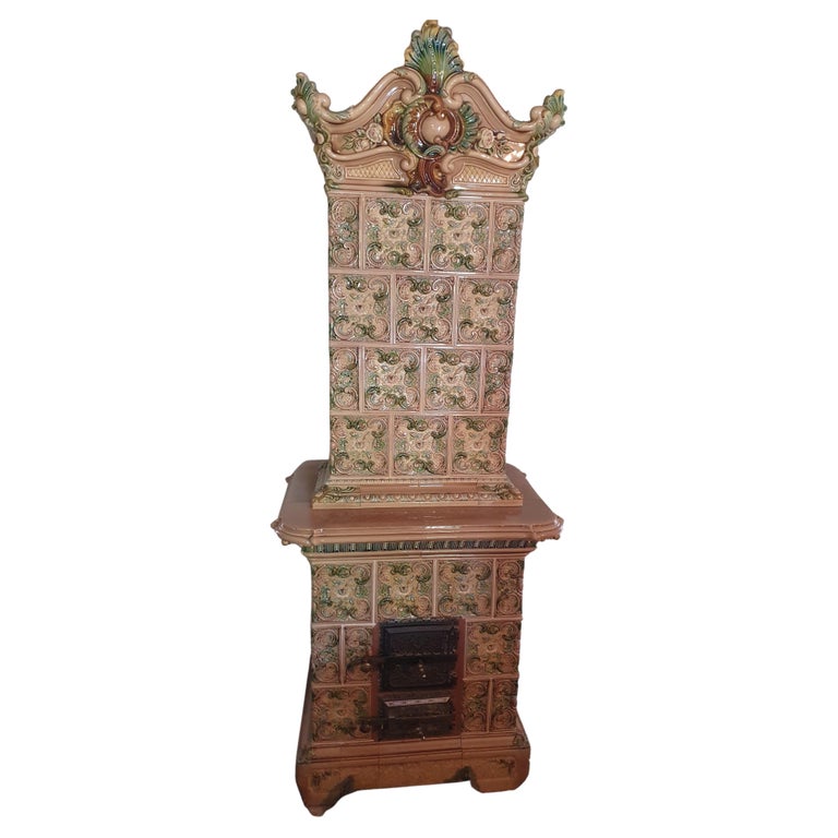 Tiled Stove Multicolour at 1stDibs