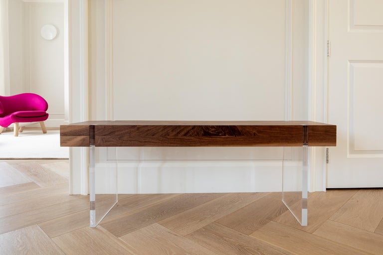 Tillikum Acrylic and Torched Oak Bench by Autonomous Furniture For Sale ...