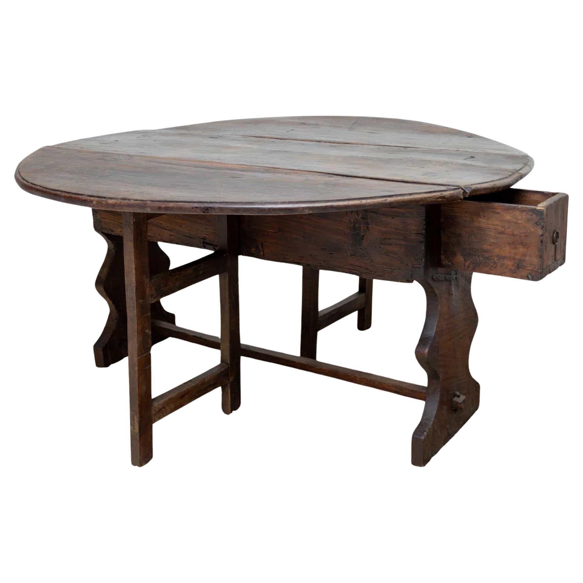 Long Provencal Dining Room Table, solid Walnut with Patina, Italy 18th ...