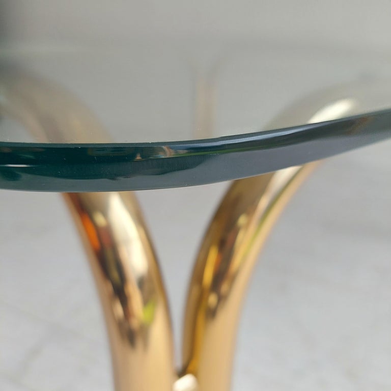 Tim Bates for Pieff Kadia Gilded Chrome and Glass Coffee Table, 1970s ...