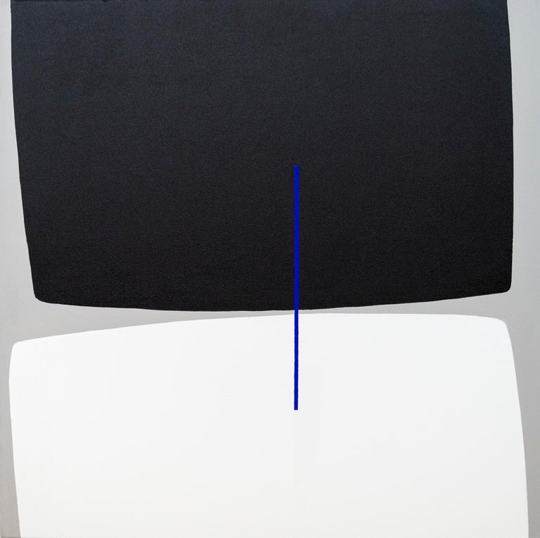 Tim Forbes - Quandary - bold, black, white, blue, abstract minimalist ...