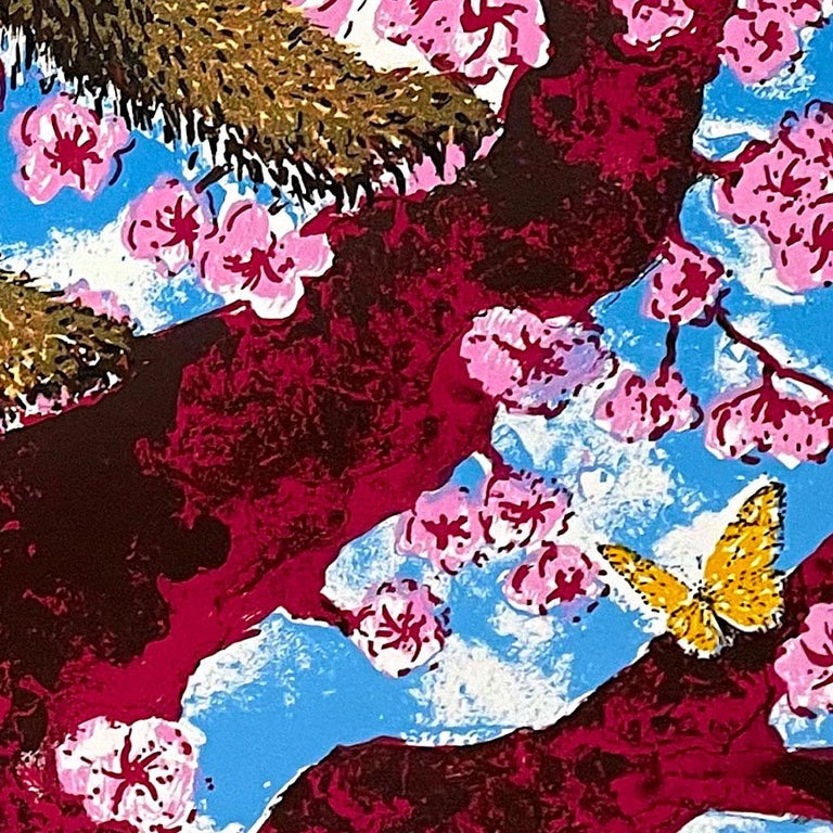 Tim Southall - Cherry Blossom Bear Cub, Impressionist Style Handmade ...