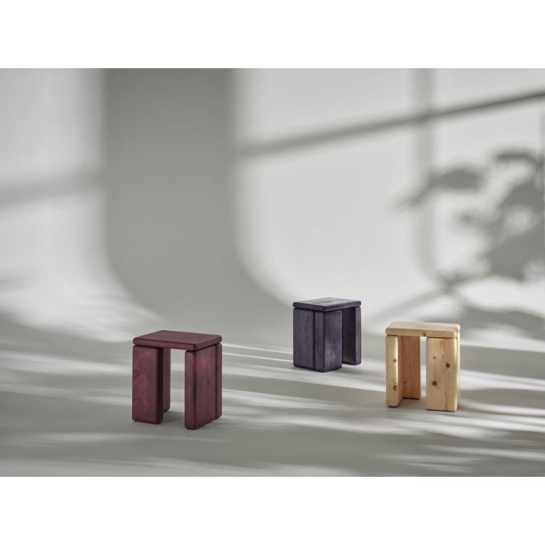 Timber Stool Purple-Red by Onno Adriaanse For Sale at 1stDibs