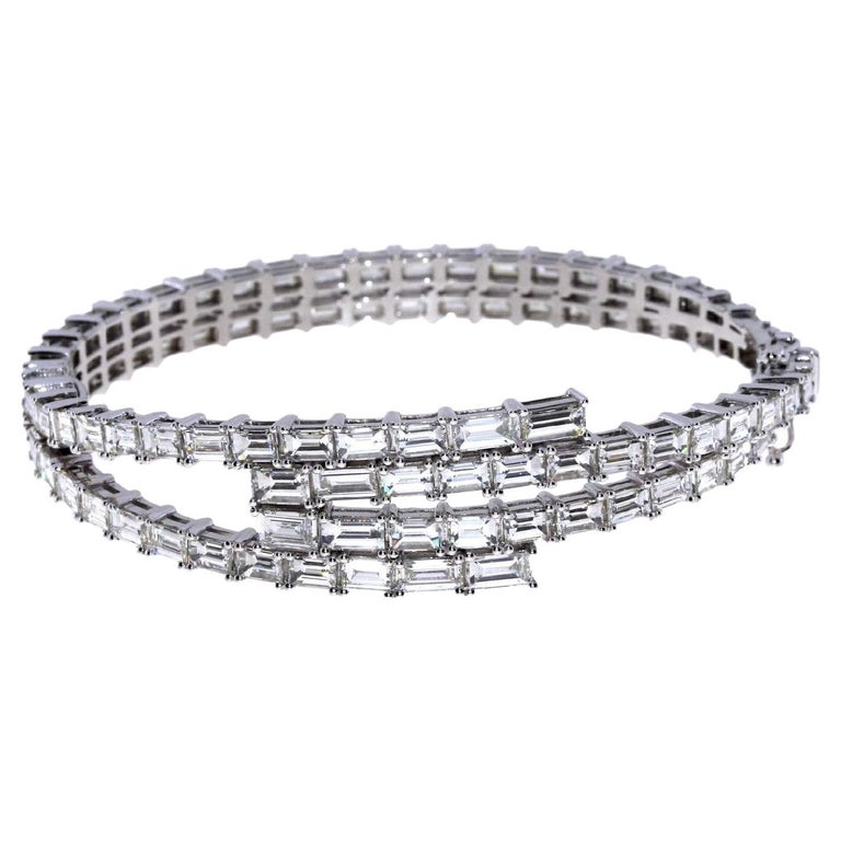 Timeless Baguette Diamond Bangle For Sale at 1stDibs