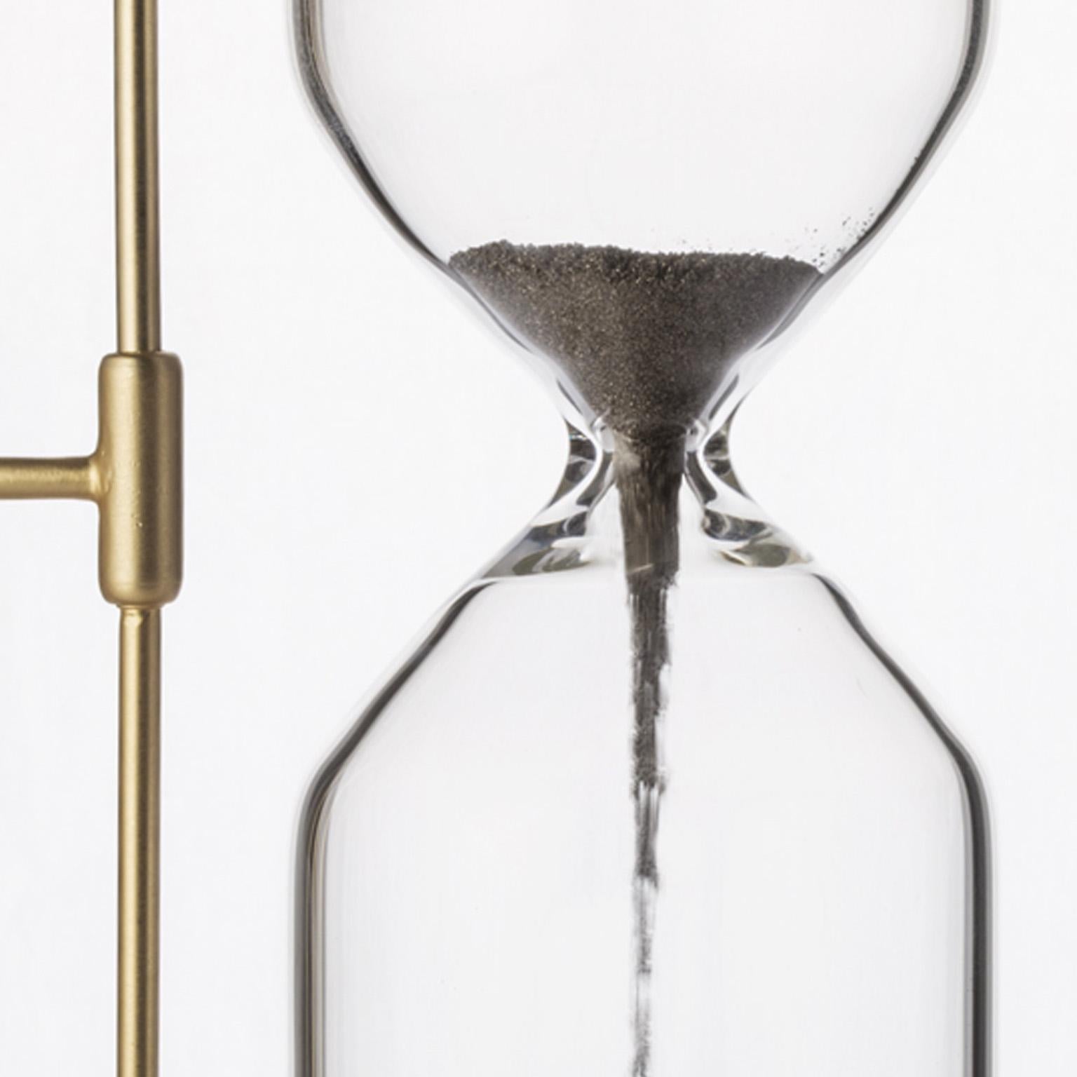 Timeless Brass and Iron Hourglass Silver For Sale at 1stDibs