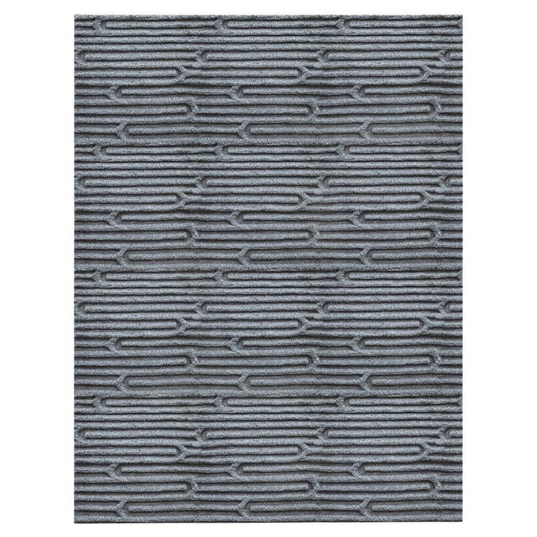 Timeless Style Customizable Labyrinth Weave Rug in Cinder Small For ...