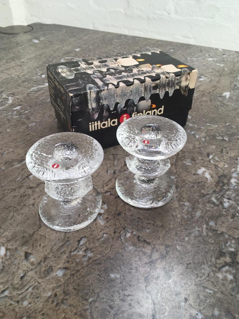 Timo Sarpaneva Festivo Candlesticks by Iittala Glass Finland 1967 ...