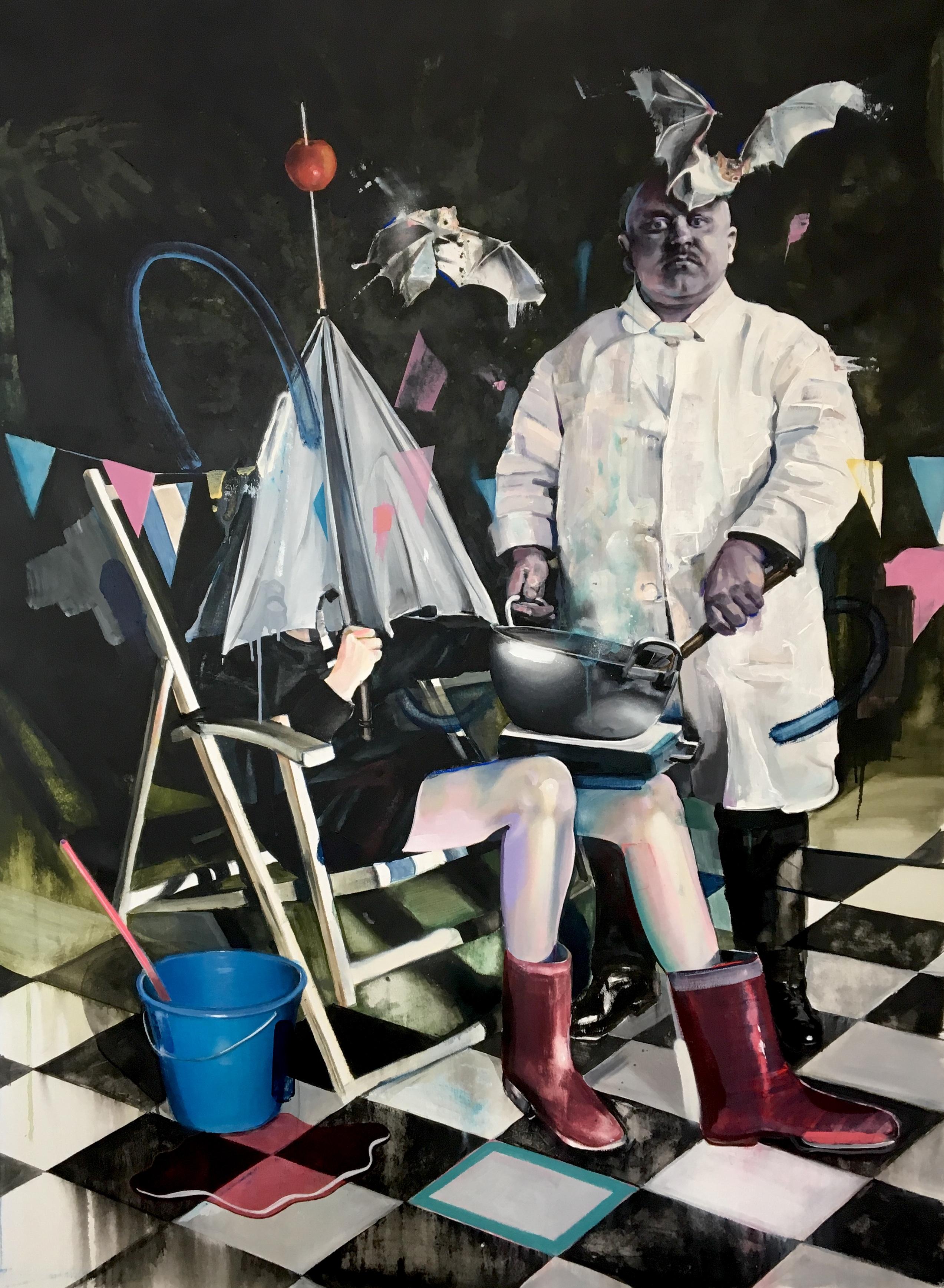 Timo von Eicken - Retro painting by Timo von Eicken 165 x 125 cm with ...