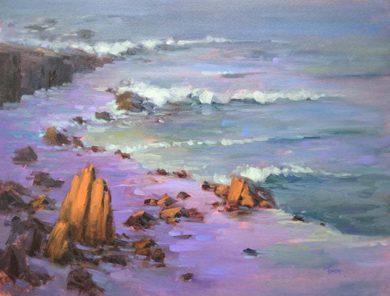 Timon Sloane - Purple Surf, Painting, Oil on Canvas For Sale at 1stDibs